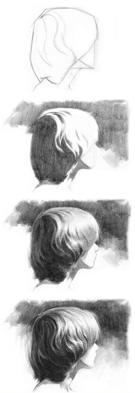15 Easy Tutorials How To Draw Realistic Hair How To Draw Tutorials